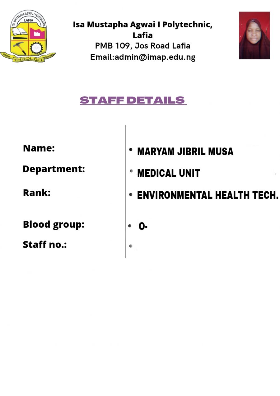MARYAM JIBRIL – Isa Mustapha Agwai I Polytechnic, Lafia